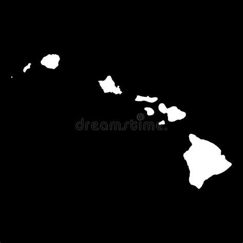Hawaii Vector Map Silhouette High Detailed Illustration Stock Vector