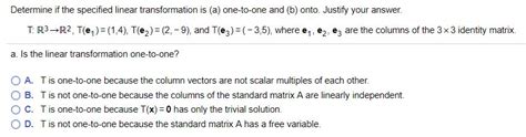 Solved Determine If The Specified Linear Transformation Is Chegg