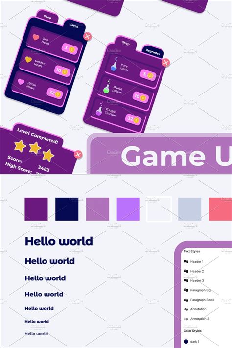 Casual Game Ui Kit Starter Set 2d Masterbundles