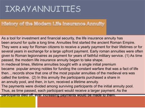 Annuity Basics Ppt