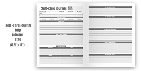 Intérieur du KDP Modèle de journal d autosoin quotidien Vecteur Premium