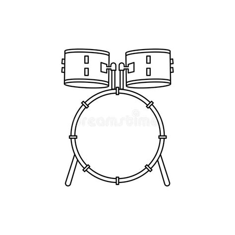Isolated Drum Set Musical Instrument Icon Flat Design Vector Stock