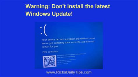 Warning Installing This New Windows Update Could Crash Your Pc