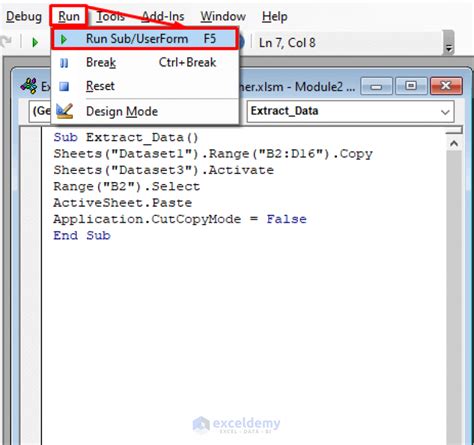 Extract Data From One Sheet To Another Using Vba In Excel 3 Methods