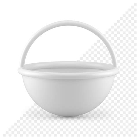 Premium Psd White Rounded Empty Basket For Easter Eggs Carrying