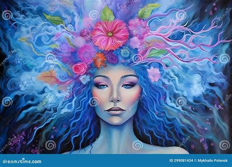 Girl Of My Dreams Series Interplay Of Surreal Woman S Portrait Stock
