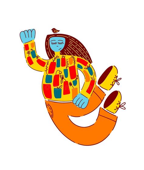 Girl Dancing Hand Drawing Not Ai Illustrat3 Vector Illustration In