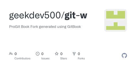 GitHub Geekdev500 Git W ProGit Book Fork Generated Using GitBook