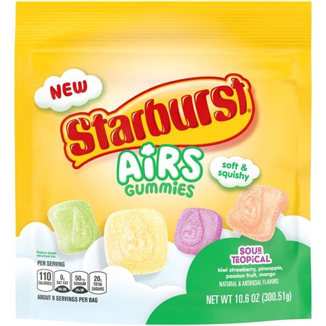 Starburst Airs Sour Tropical Stand Up Pouch Grocery