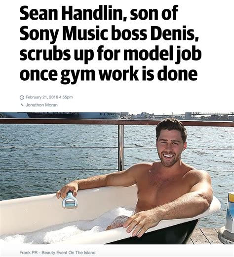 Sean Handlin Son Of Sony Music Boss Denis Scrubs Up For Model Job