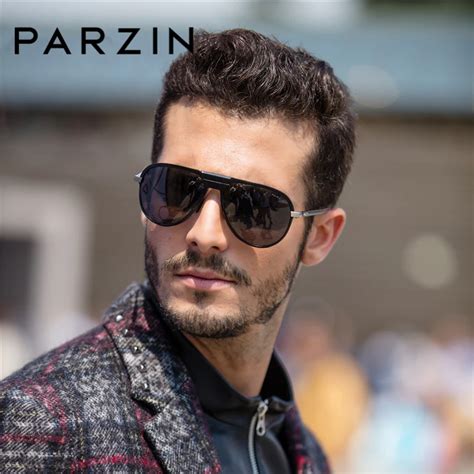 Parzin Brand Polarized Sunglasses Men Classical Driving Glasses Shield