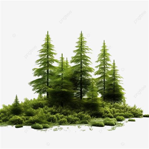 Fir Forest In Early Summer Morning With Young Christmas Trees Pine Png