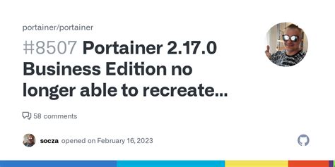 Portainer 2170 Business Edition No Longer Able To Recreate Containers