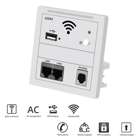 Nibolog 300mbps In Wall Ap Repeater Wifi Router Wireless Rj45 Poe Usb