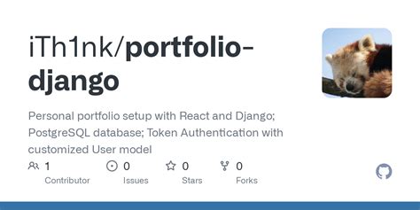 GitHub ITh1nk Portfolio Django Personal Portfolio Setup With React