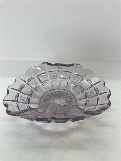 Lavender Glass Folded Candy Dish