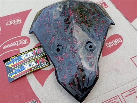 DASI PANEL DEPAN VARIO 125 LED OLD KARBON KEVLAR FORGED VENOM MERAH