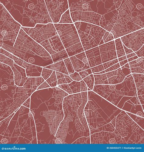 Red Vector Map Of Kayseri Turkey Urban City Road Map Art Poster