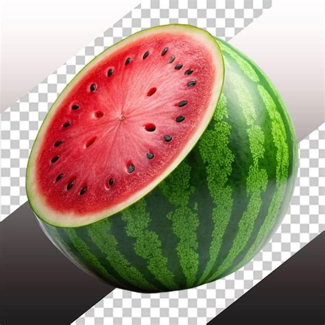 투명한 배경에 분리 된 수박 조각 프리미엄 Ai 생성 Psd