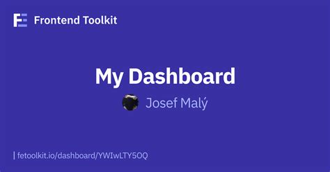 My Dashboard Frontend Toolkit