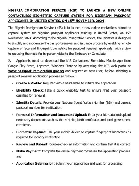 Nigeria Immigration Service To Launch A New Online Contactless