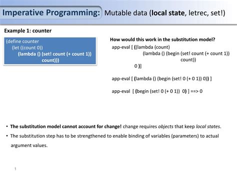 Ppt Imperative Programming Mutable Data Local State Letrec Set