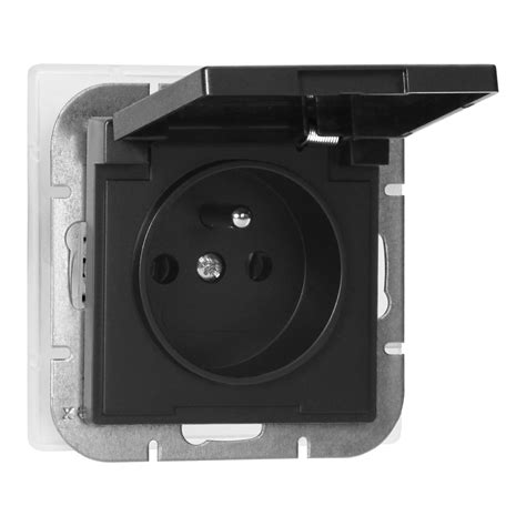 Flush Mounted Single Socket 2pe Weather Proof With Cover Pearl 16a