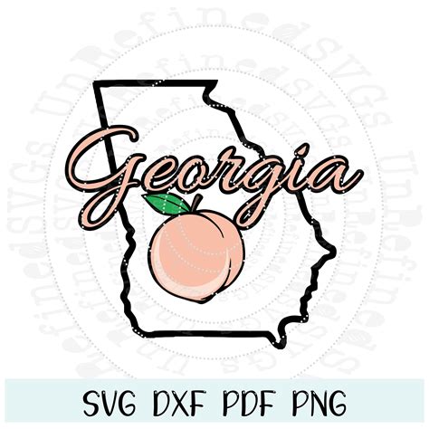 Georgia Peach Svg Southern Girl Pretty As A Peach Southern Raised Southern Belle Instant