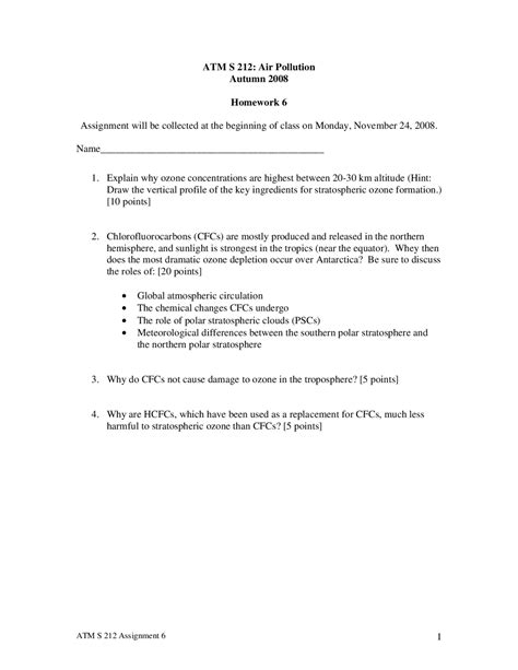Homework 6 Questions Air Pollution Atm S 212 Docsity