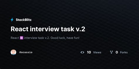 React Interview Task V 2 StackBlitz