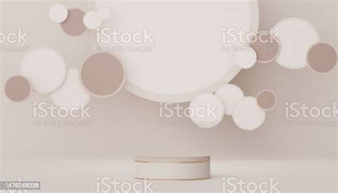 최소한의 기하학적 모양 디자인으로 3d 디스플레이 연단 모형 및 제품 프레젠테이션을 위한 렌더링 장면 0명에 대한 스톡 사진 및