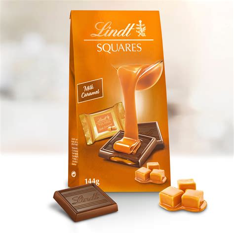 Squares Milk Caramel Bag 144g Lindt Online Shop