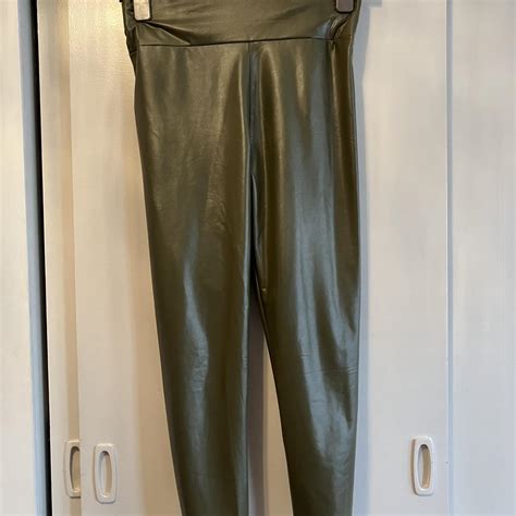 Green Pleather Leggings Asia Size Xl But Fits Uk 12 Depop