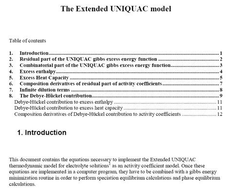 Programming Guide For The Extended Uniquac Model Phasediagram
