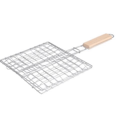 Bbq Grill Basket Stainless Steel Grilling Basket With Removable Handle