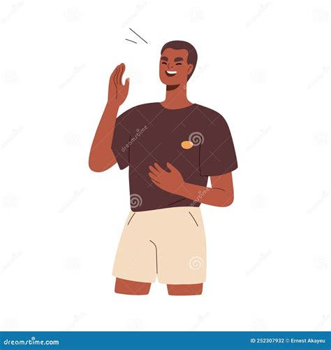 Black Man Laughing Out Loud Smiling With Teeth Happy Young Person