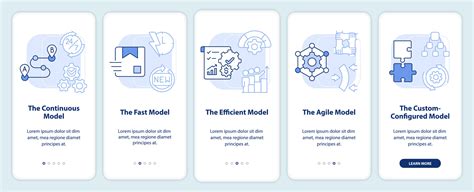 Supply Chain Models Light Blue Onboarding Mobile App Screen Industry