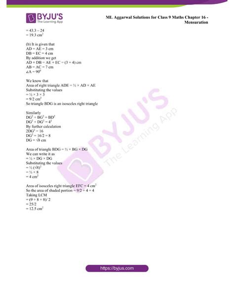 Ml Aggarwal Solutions For Class 9 Maths Chapter 16 Mensuration Access Pdf