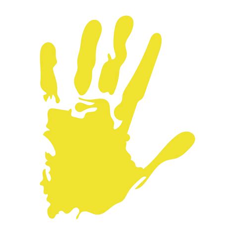 Huella De La Mano Pintar Color Amarillo Aislado Icono 47644883 Vector