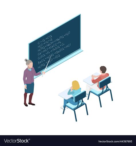 Isometric University Classroom Royalty Free Vector Image