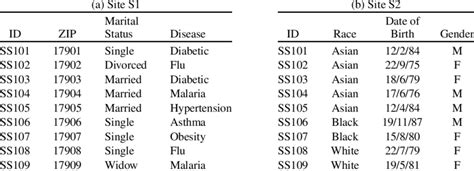 Vertical Partitioning Of Dataset D Between Two Different Sites