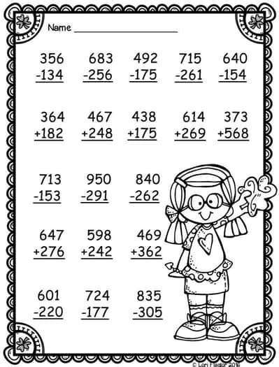 FREEBIE Digit Addition And Subtraction With Regrouping By Lori Flaglor