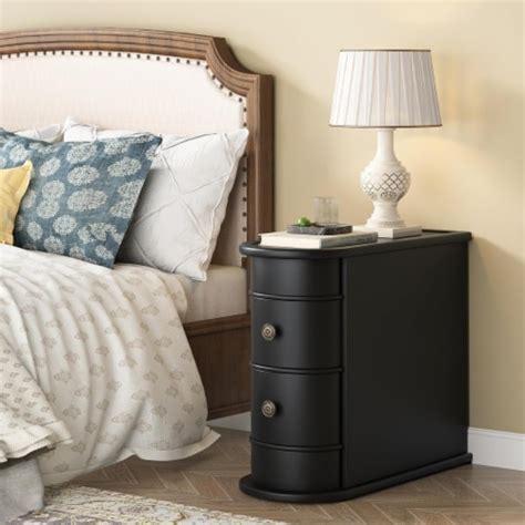 Tribesigns End Table With Drawers Black Sofa Side Table With Storage