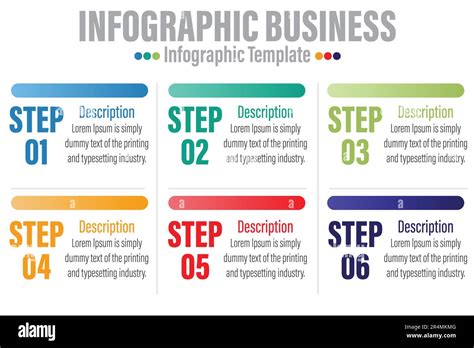 Business Infographic Design Template With Six 6 Steps Six 6 Options Steps Or Processes Can Be