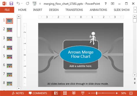 Merging Arrows Animated Flowchart PowerPoint Template