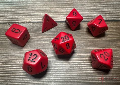 Chessex Polyhedral Set 7 Opaque Redblack