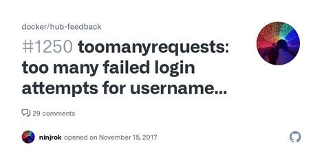 Toomanyrequests Too Many Failed Login Attempts For Username Or IP
