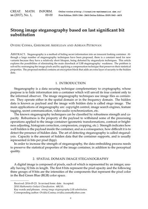 Pdf Strong Image Steganography Based On Last Significant Bit Substitution