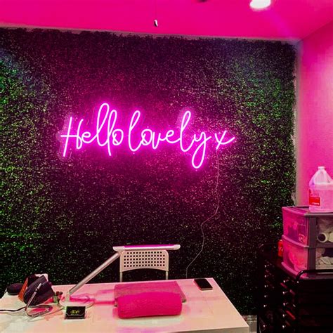 Hello Lovely X Custom Neon Sign Home Decor Neon Led Art Neon Etsy