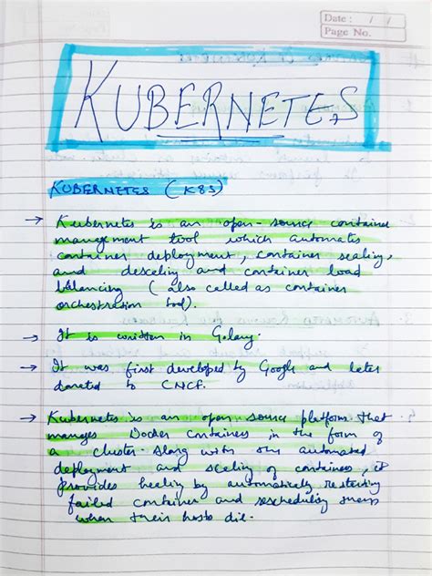 kubernetes k8s handwritten notes by mohd imran pdf
